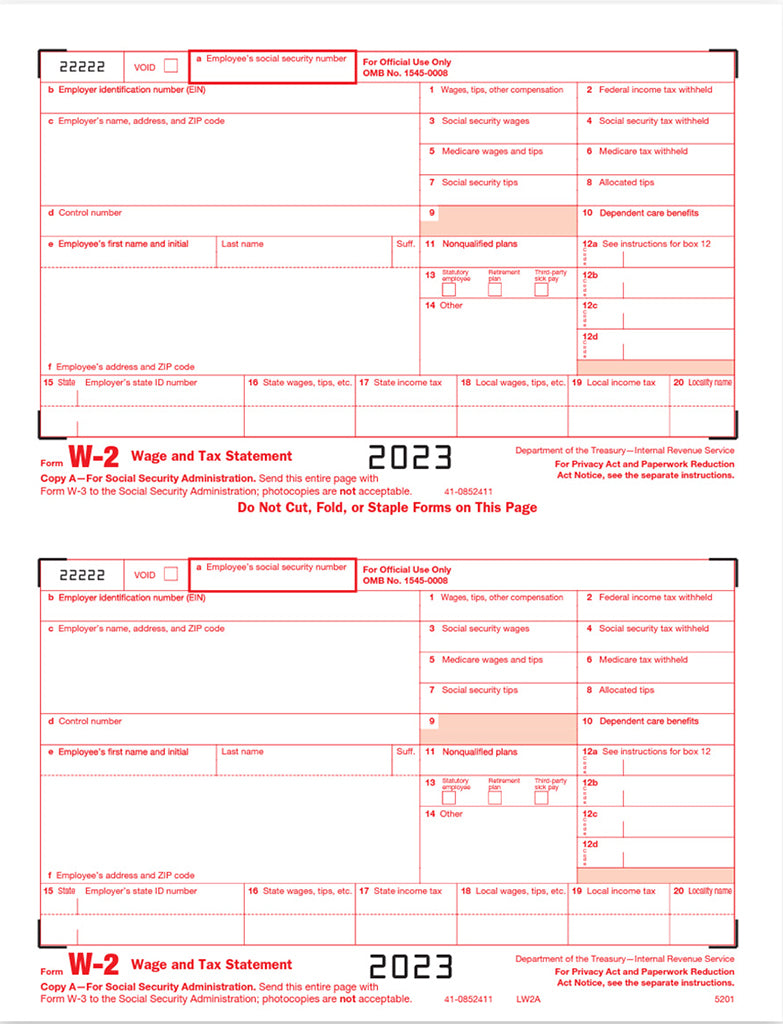 Complete 2023 Laser/Inkjet Year-End Kit for 10 W-2 Employees ...