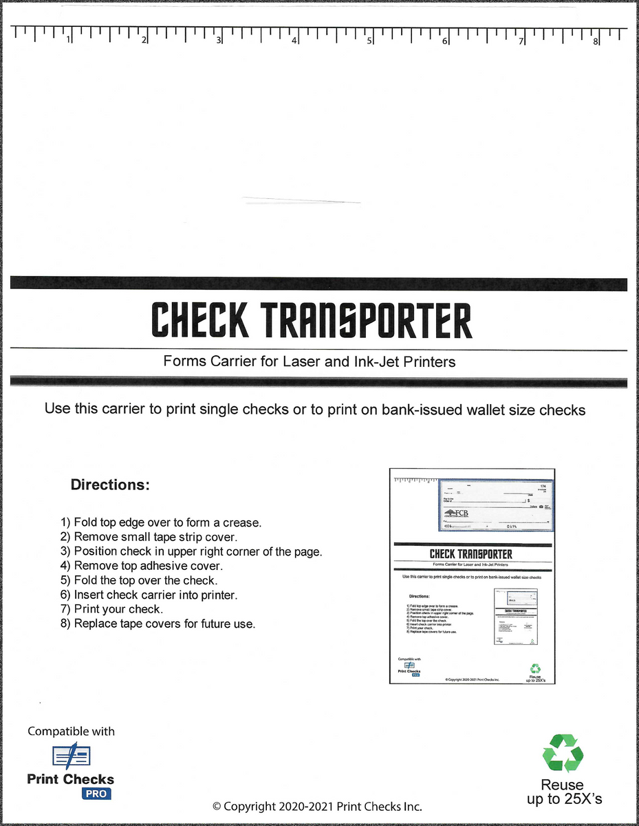 Check Transporter Reusable Carrier – PrintChecks Pro